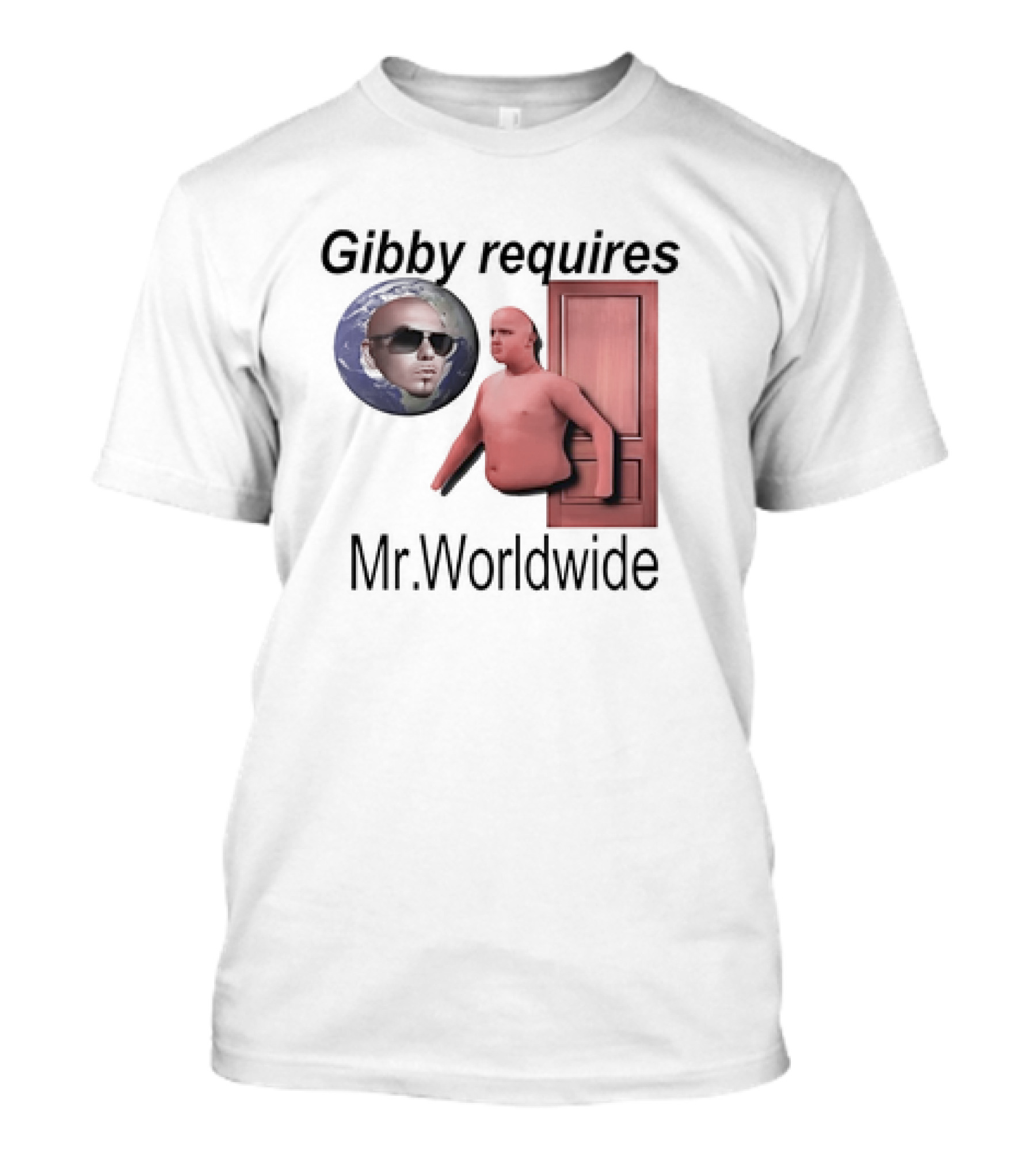 Gibby Requires Mr. Worldwide Door Meme T-Shirt