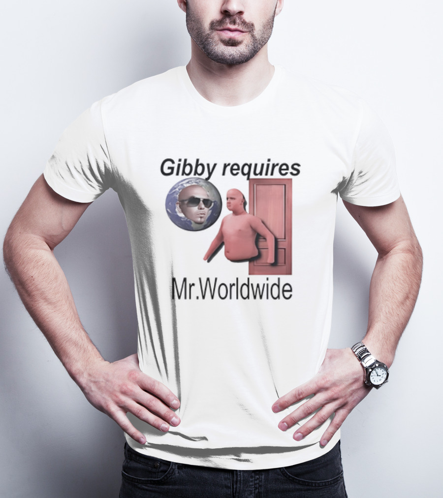 Gibby Requires Mr. Worldwide Door Meme T-Shirt