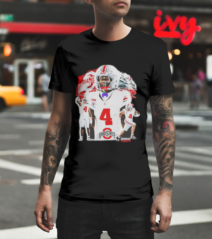 Ohio State Buckeyes Jeremiah Smith Football Player Number 4 960s Sports T-Shirt