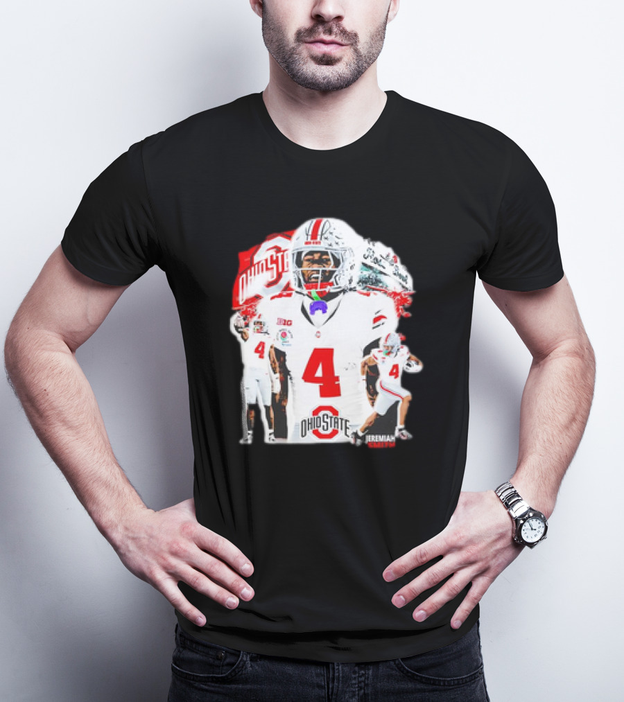 Ohio State Buckeyes Jeremiah Smith Football Player Number 4 960s Sports T-Shirt