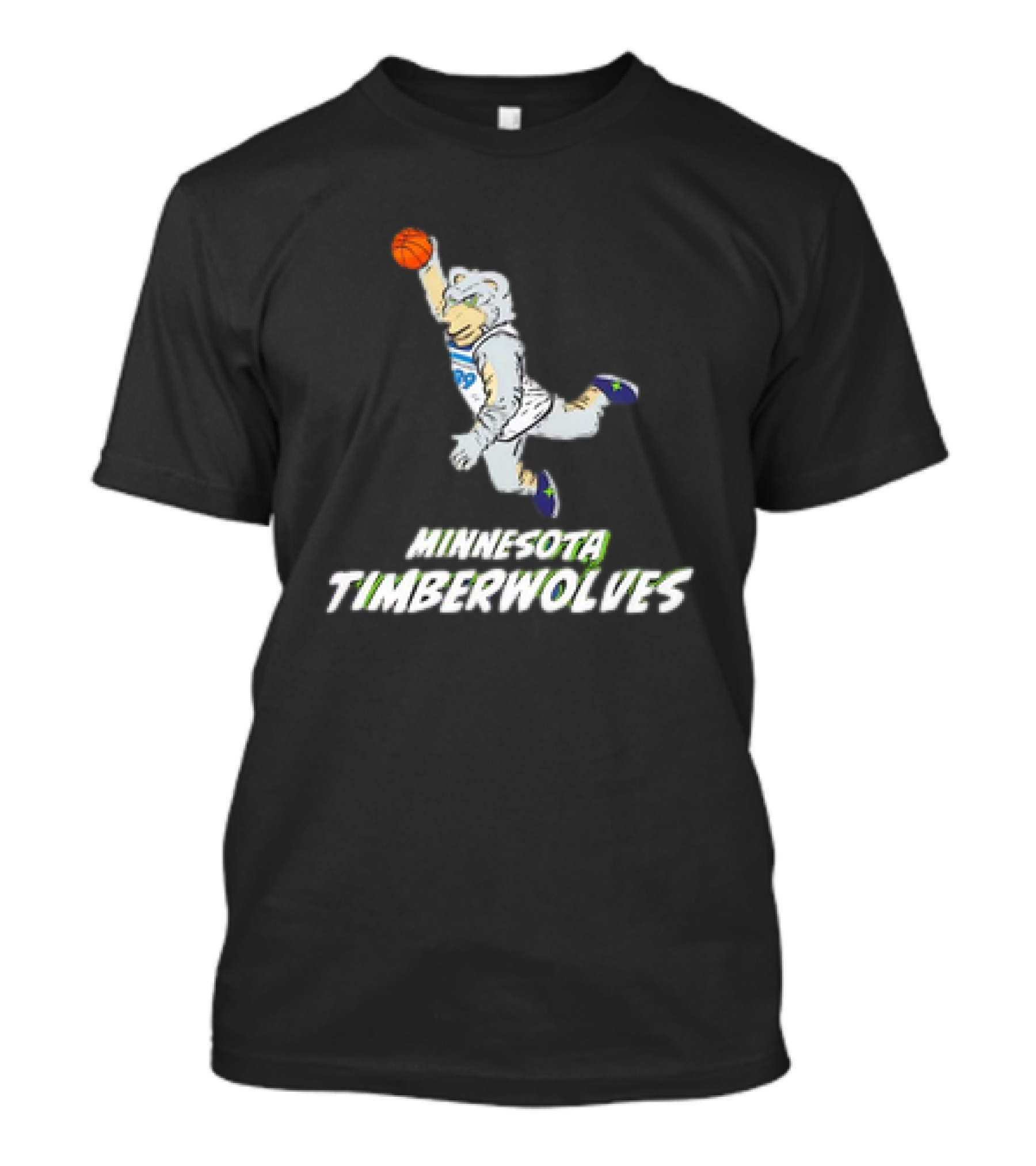 Minnesota Timberwolves Mascot Dunking Basketball T-Shirt