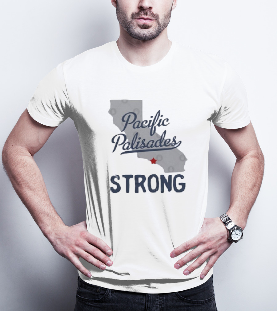 Pacific Palisades California Strong State Outline T-Shirt
