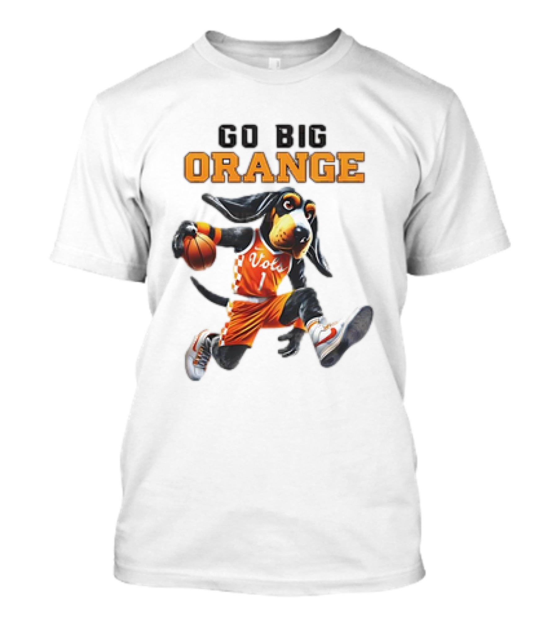 NCAA Tennessee Volunteers Go Big Orange Vols Mascot Basketball 2025 T-Shirt