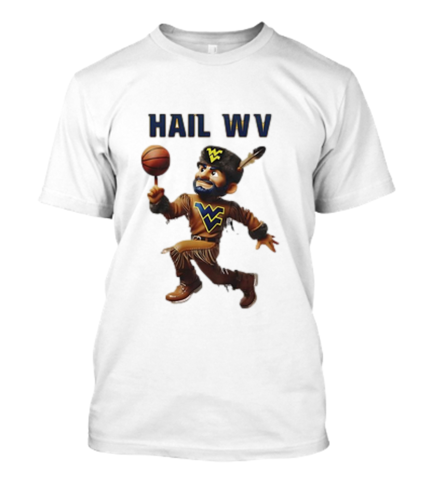 West Virginia Mountaineers Hail WV Basketball 2025 Mascot T-Shirt