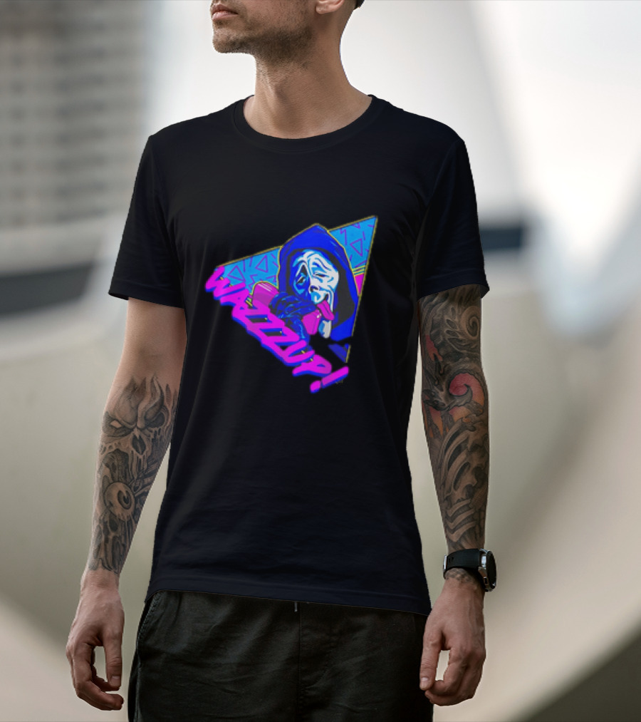 Ghostface Scream Wazzup 90s Neon Vibes T-Shirt
