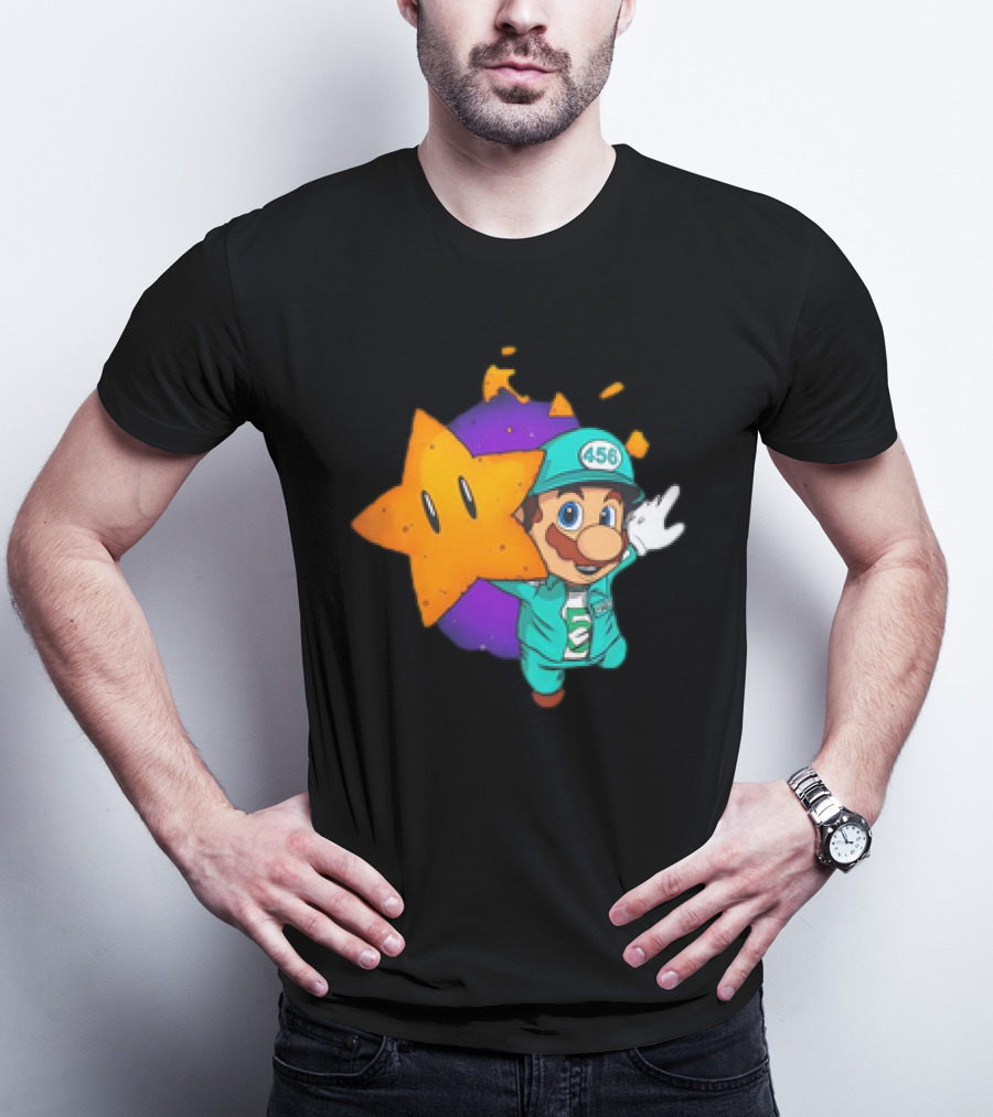 Mario With Squid Game 456 Star Fusion T-Shirt