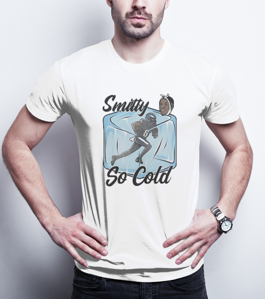 Smitty So Cold Philadelphia Eagles Cartoon Ice Block Running T-Shirt