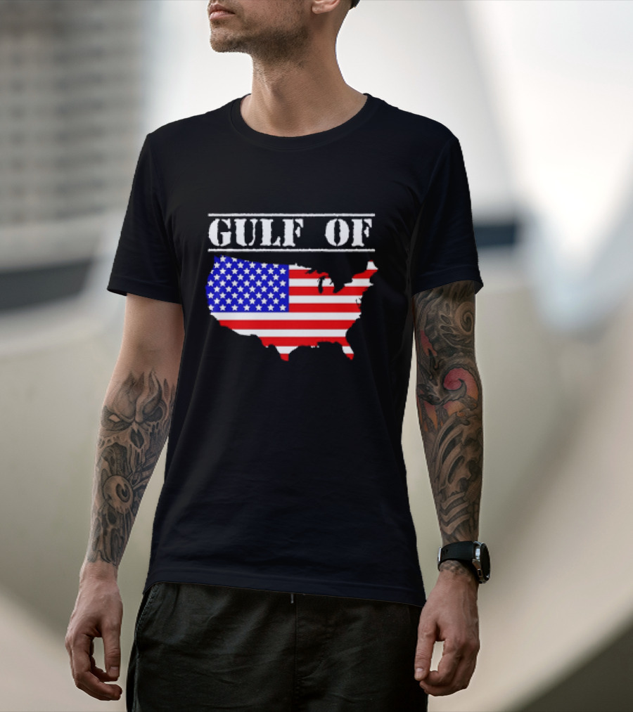 Gulf Of United States Of America Flag Map T-Shirt