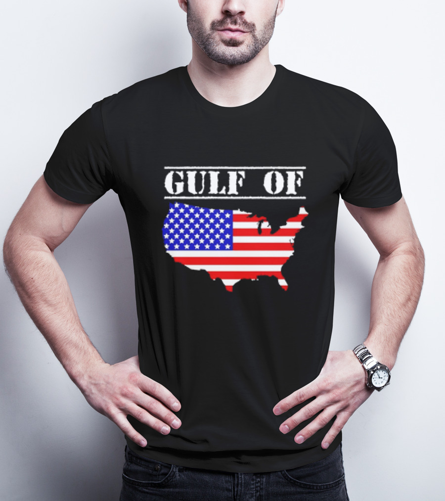Gulf Of United States Of America Flag Map T-Shirt