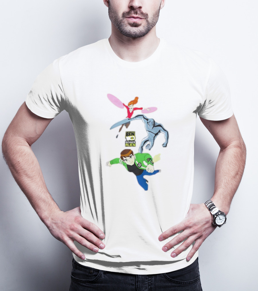 Ben 10 Ultimate Alien Characters Trio Action Flight T-Shirt