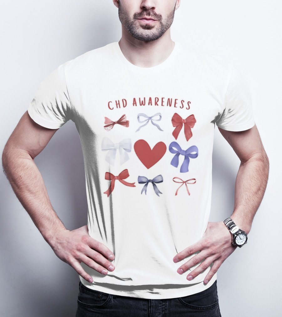 CHD Awareness Heart And Bows Collection T-Shirt