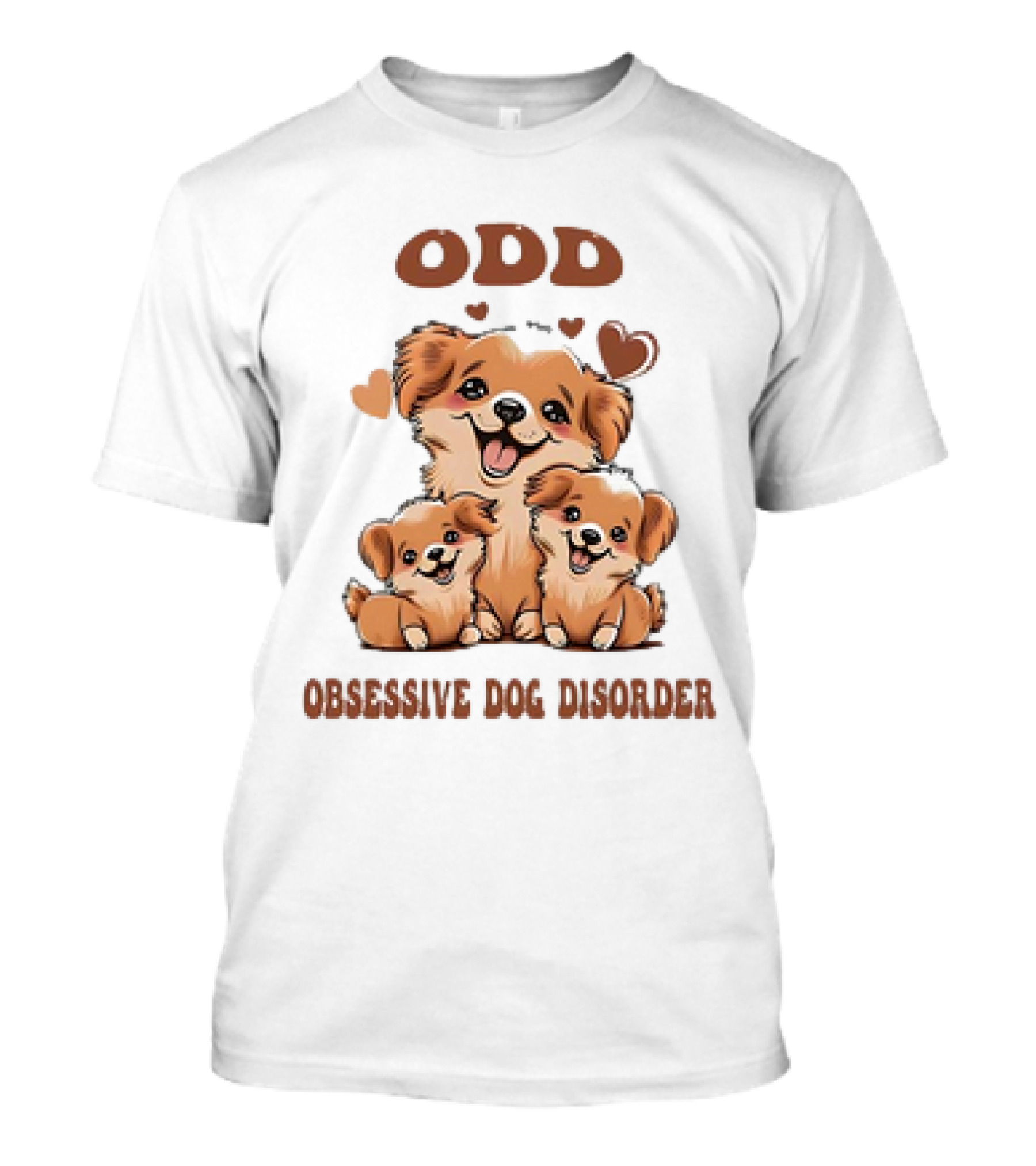 ODD Obsessive Dog Disorder Cute Puppy Family With Hearts T-Shirt
