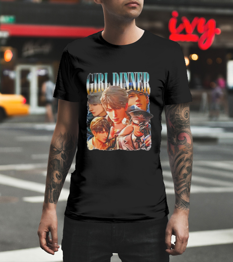 Girl Dinner Caleb Love Deepspace Anime Collage T-Shirt