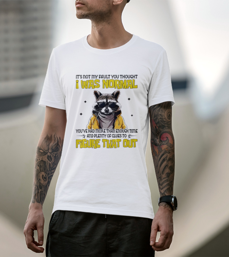 Raccoon It's Not My Fault You Thought I Was Normal You've Had More Than Enough Time And Plenty Of Clues To Figure That Out T-Shirt