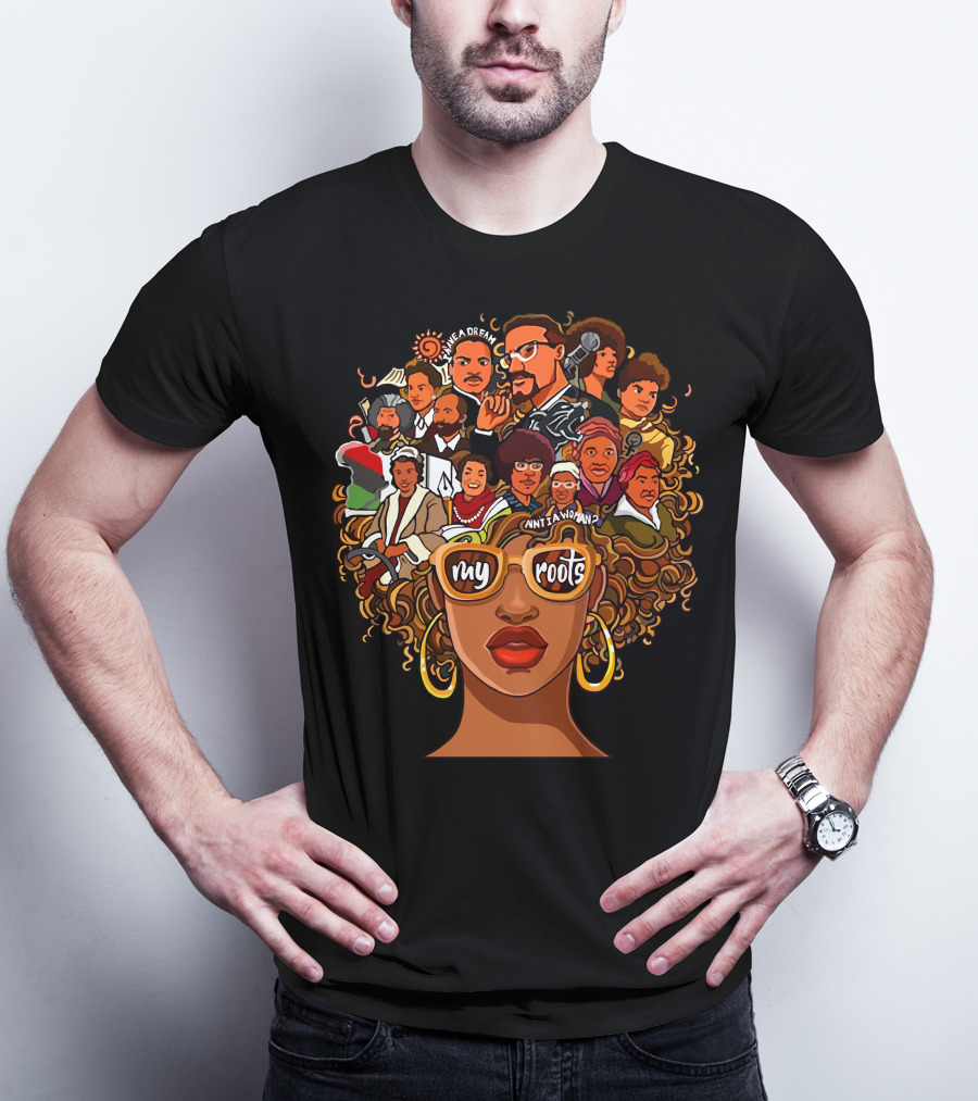 My Roots Icons With Cultural Heritage Faces And Bold Hair T-Shirt