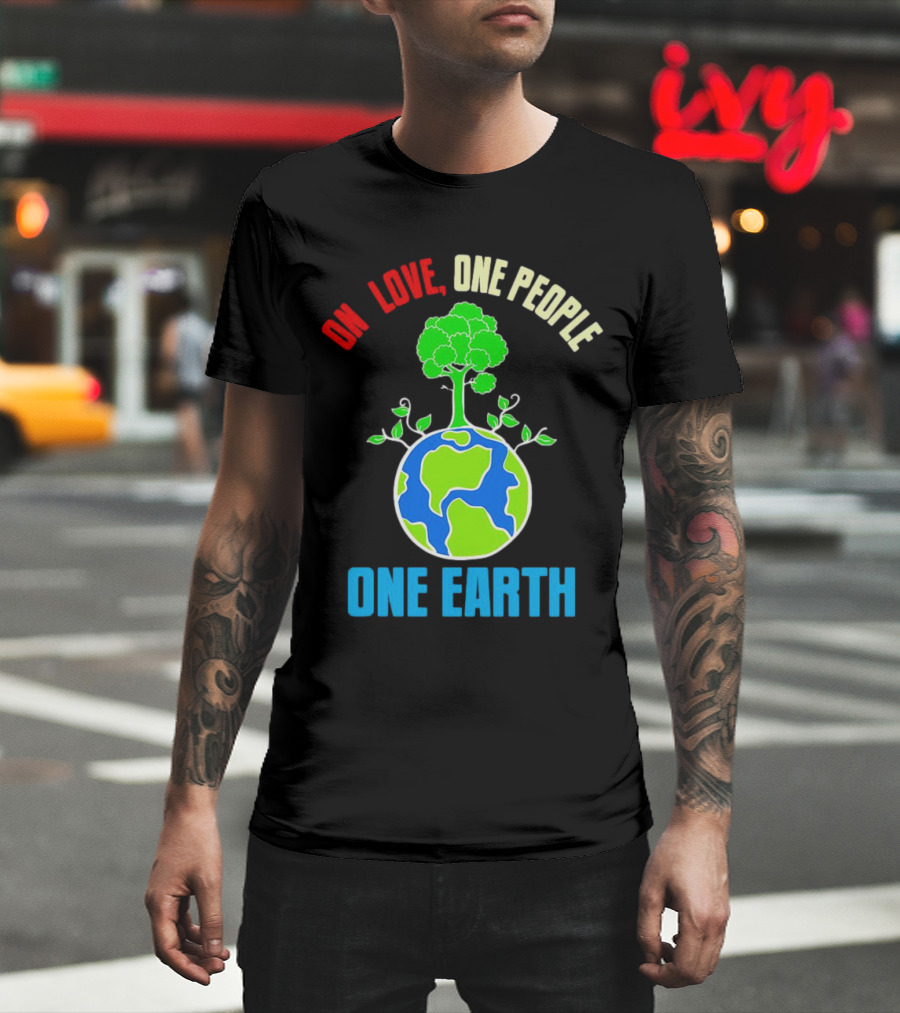 One Love One People One Earth Tree And Planet T-Shirt