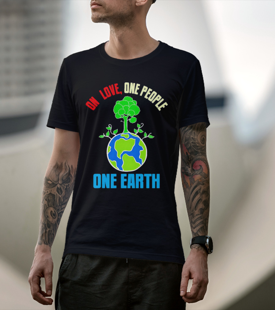 One Love One People One Earth Tree And Planet T-Shirt