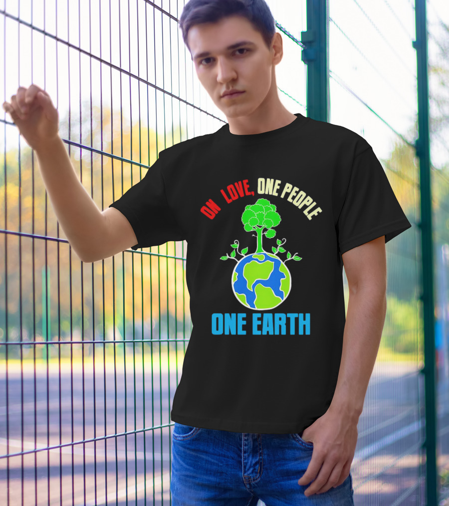 One Love One People One Earth Tree And Planet T-Shirt