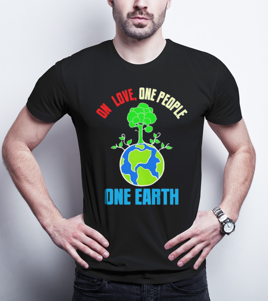 One Love One People One Earth Tree And Planet T-Shirt
