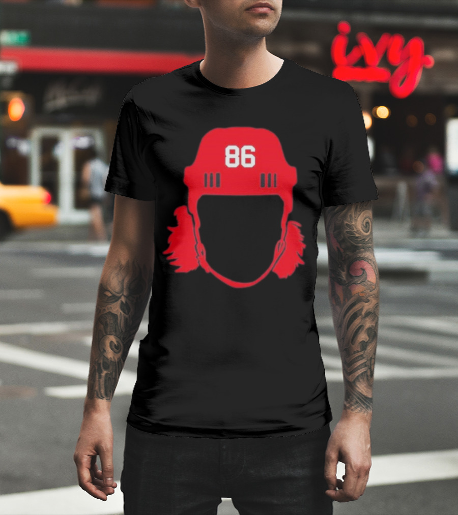 Spittin Chiclets 86 New Jersey Devils Hockey Helmet T-Shirt