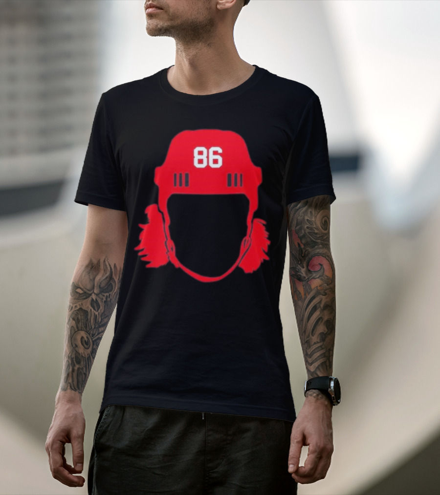 Spittin Chiclets 86 New Jersey Devils Hockey Helmet T-Shirt