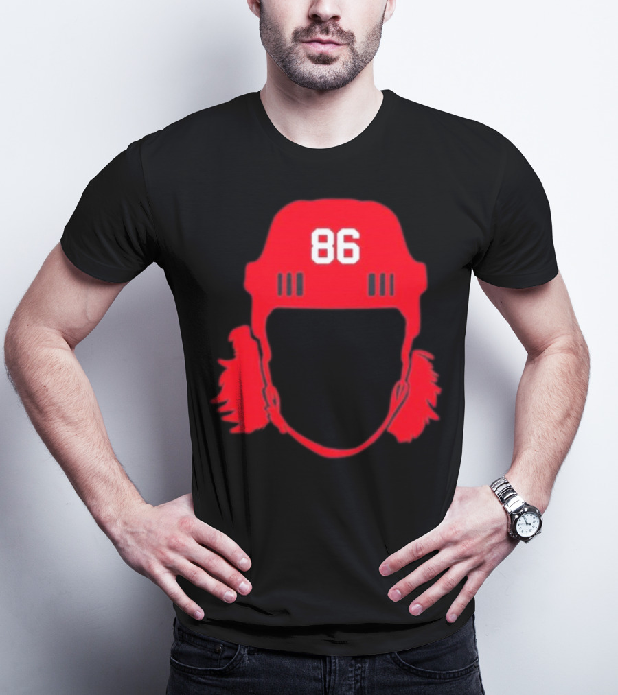 Spittin Chiclets 86 New Jersey Devils Hockey Helmet T-Shirt