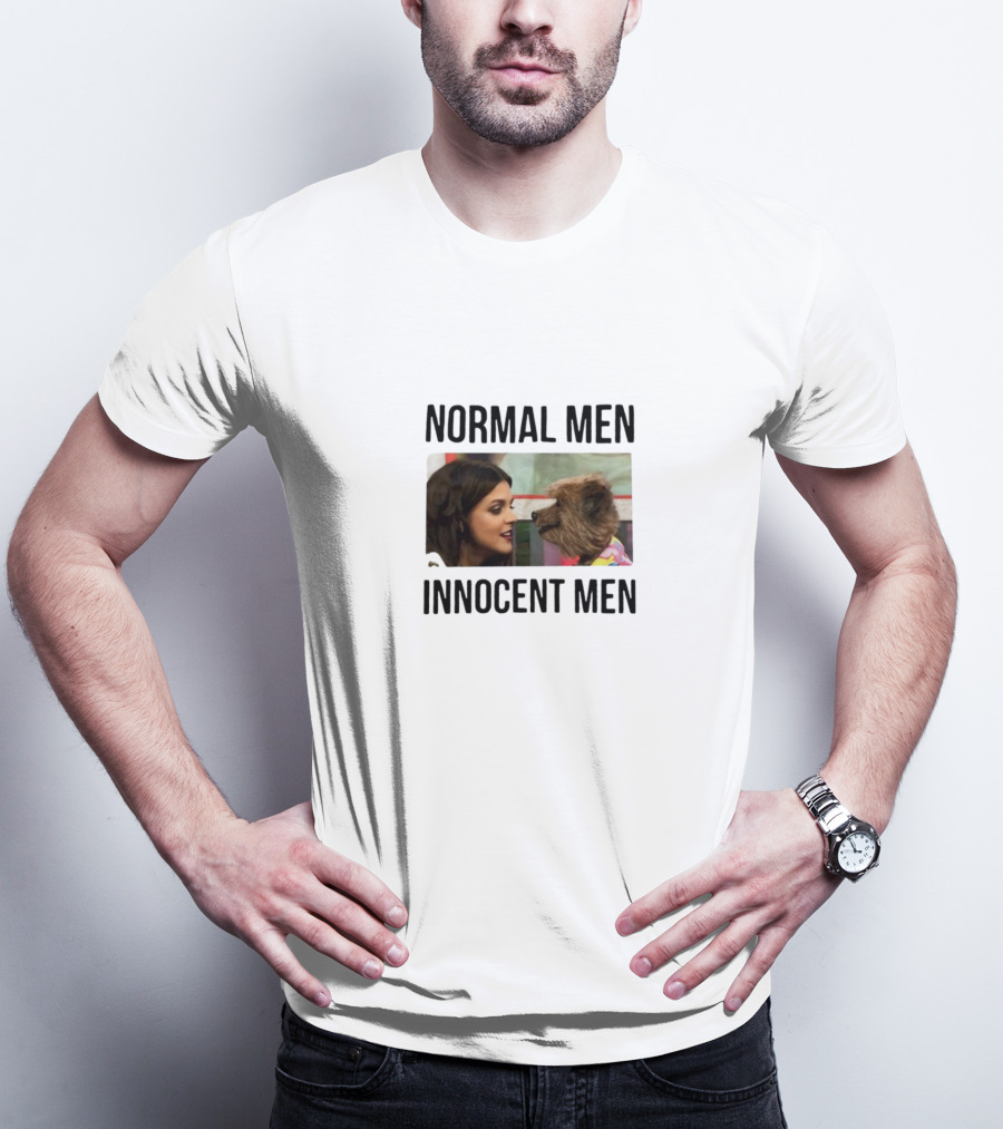 Normal Men Innocent Men Look Conversation With Puppet Dog T-Shirt