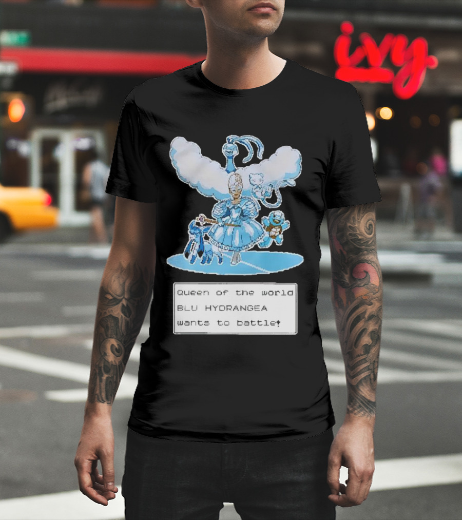 Queen Of The World Blu Hydrangea Pokémon Battle Challenge T-Shirt