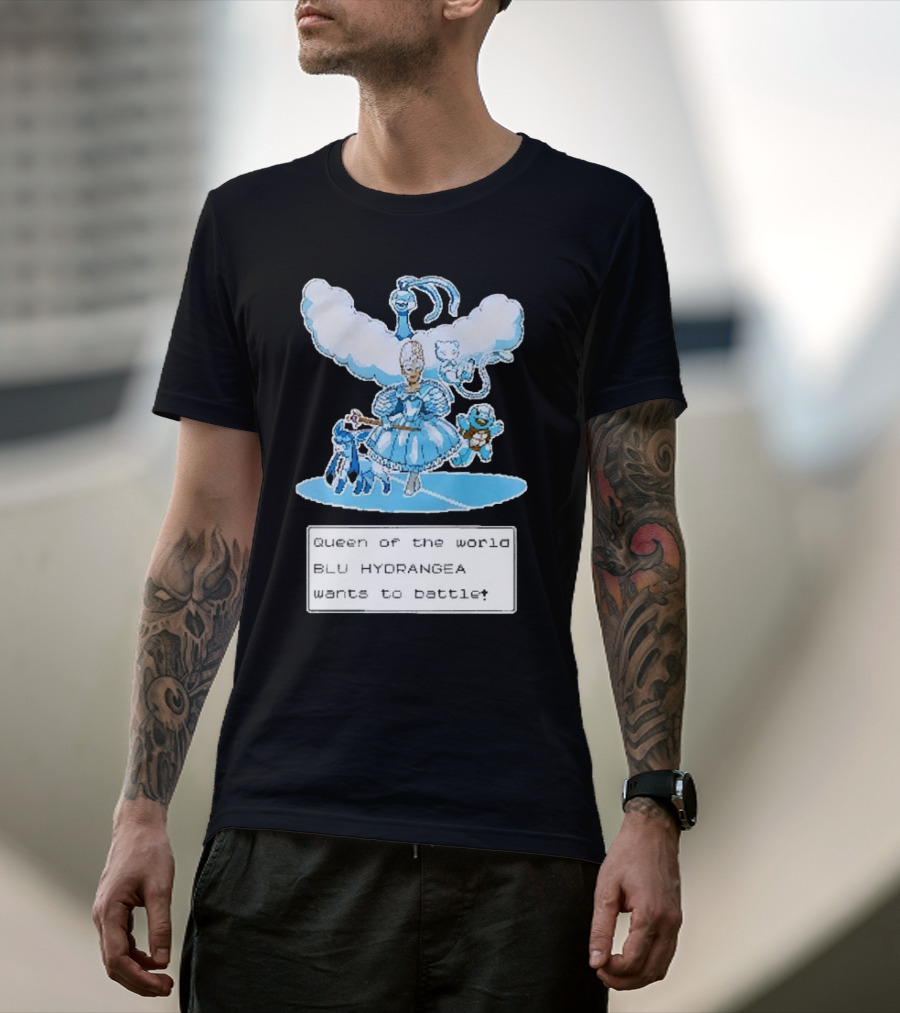 Queen Of The World Blu Hydrangea Pokémon Battle Challenge T-Shirt