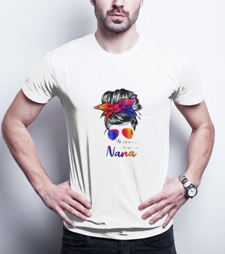 Happiness Is Being A Nana Colorful Bandana And Sunglasses T-Shirt