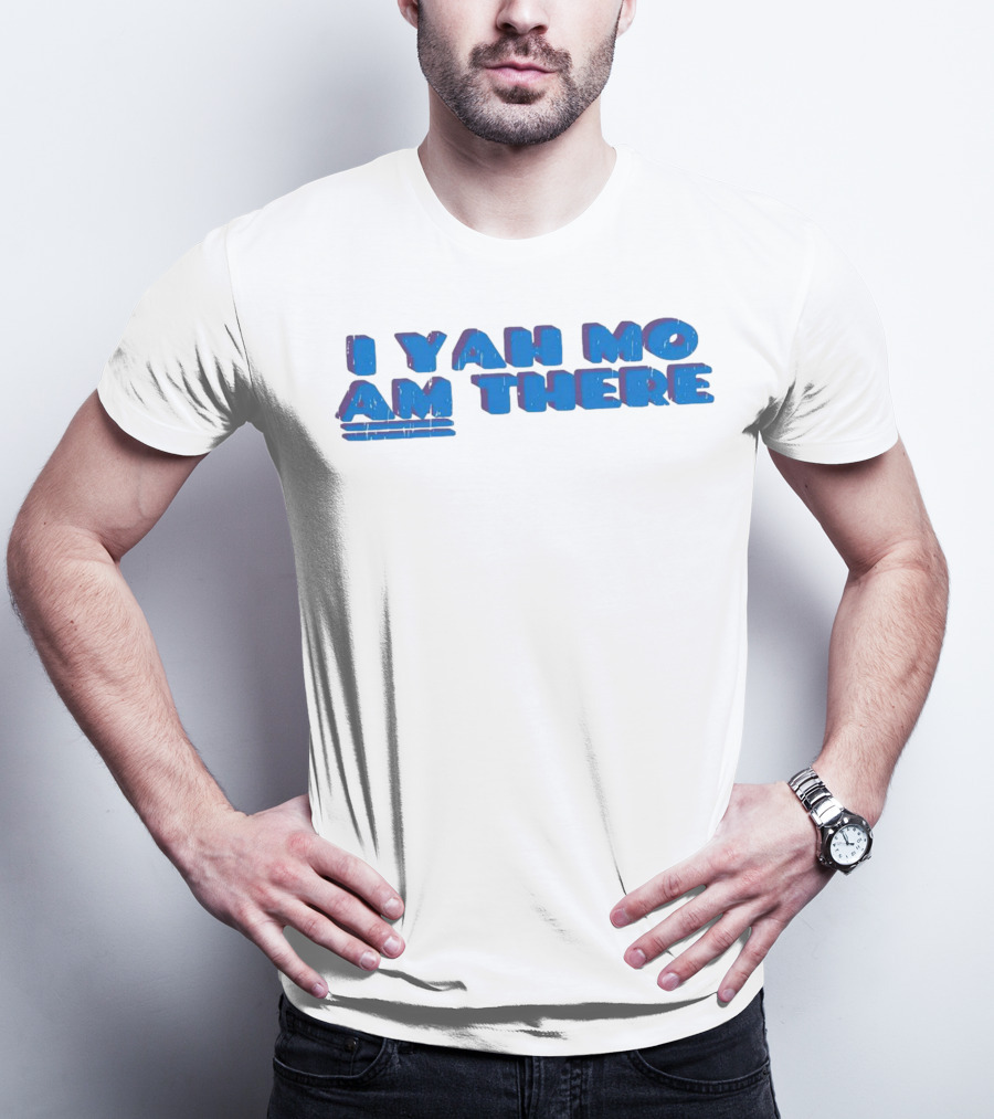 I Yah Mo Am There Text In Blue And Purple 3D Effect T-Shirt