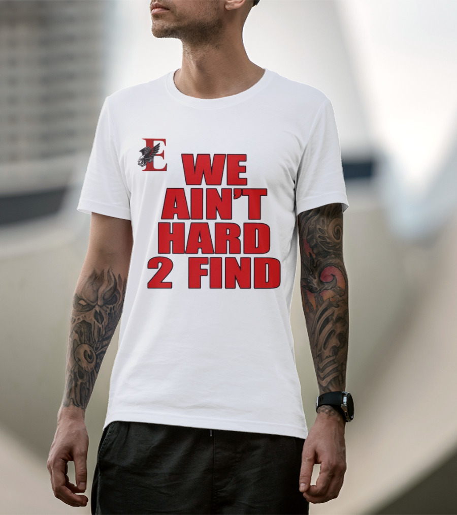 We Ain’t Hard 2 Find Red Bold Text Black Background Ravens T-Shirt