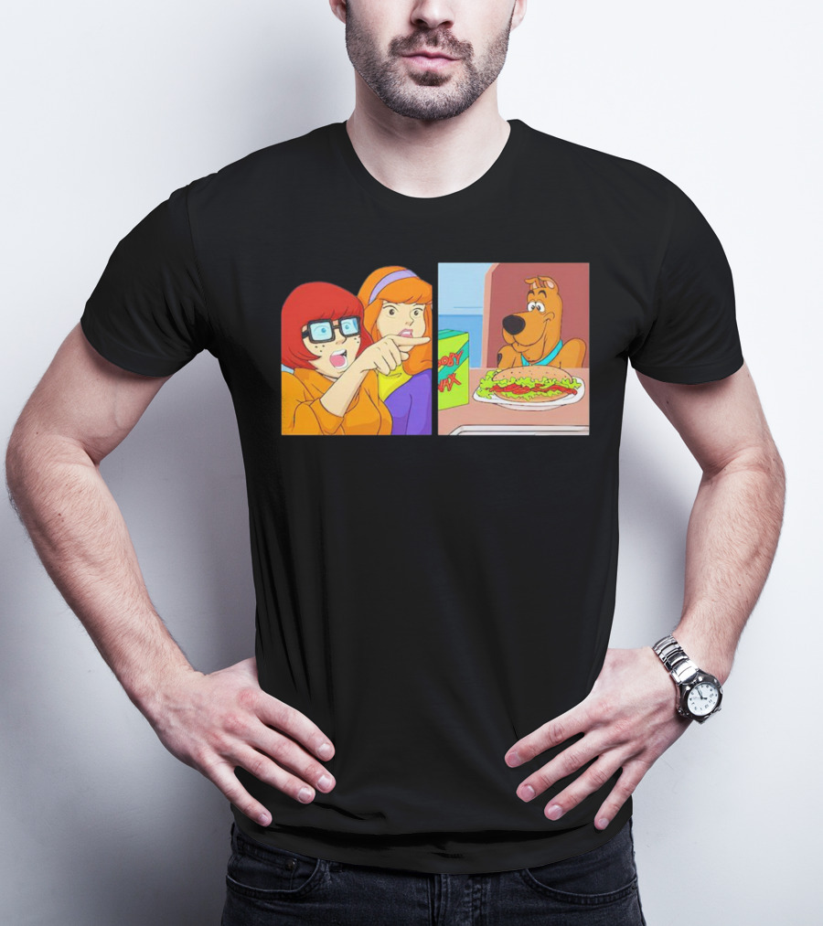 Velma Daphne Scooby-Doo Mystery Incorporated Funny Pizza Reaction T-Shirt