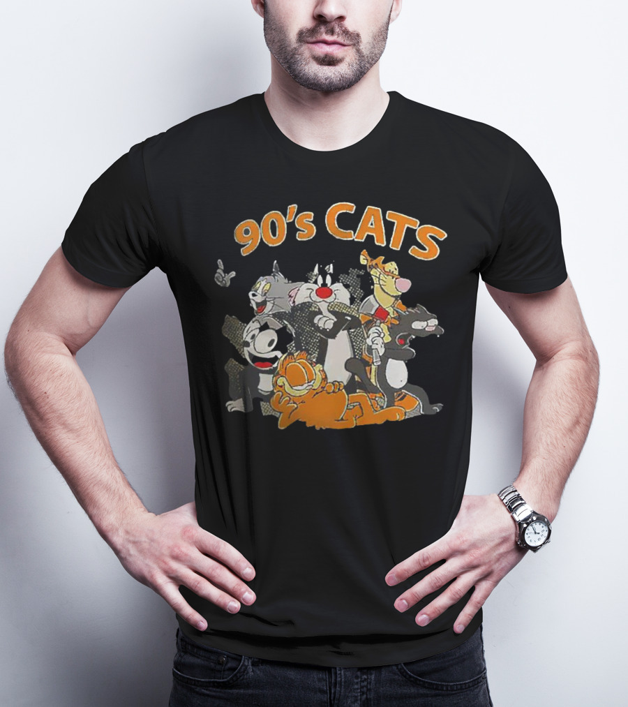 90’s Cats Garfield And Classic Cartoon Characters T-Shirt