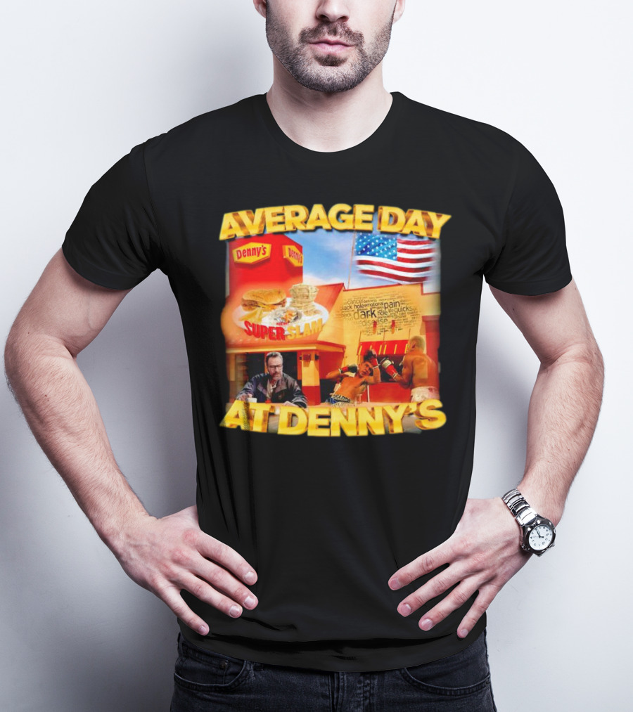 Average Day At Denny’s Super Slam Boxing American Flag T-Shirt