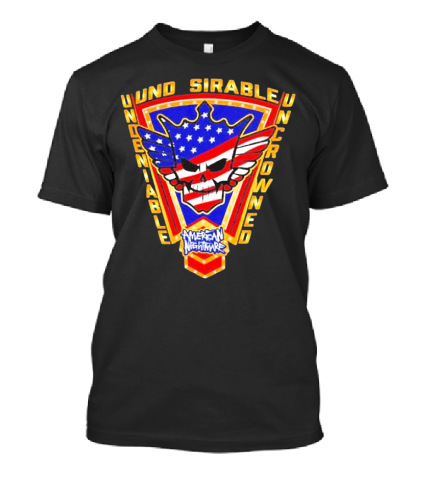 Undeniable Uncrowned American Nightmare Patriotic Skull And Wings T-Shirt