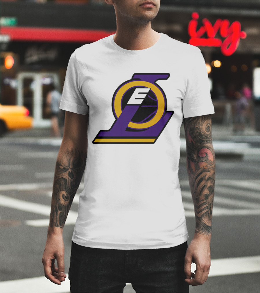 LOE Los Angeles Lakers Logo Basketball T-Shirt