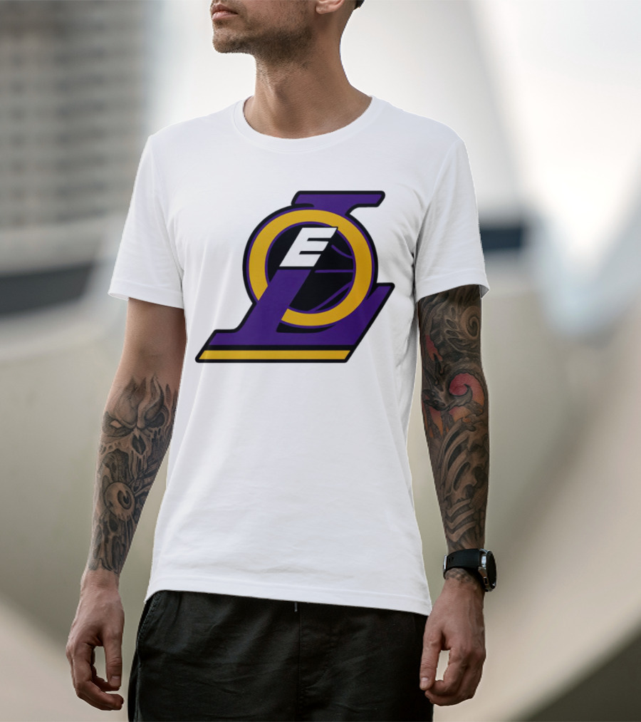 LOE Los Angeles Lakers Logo Basketball T-Shirt