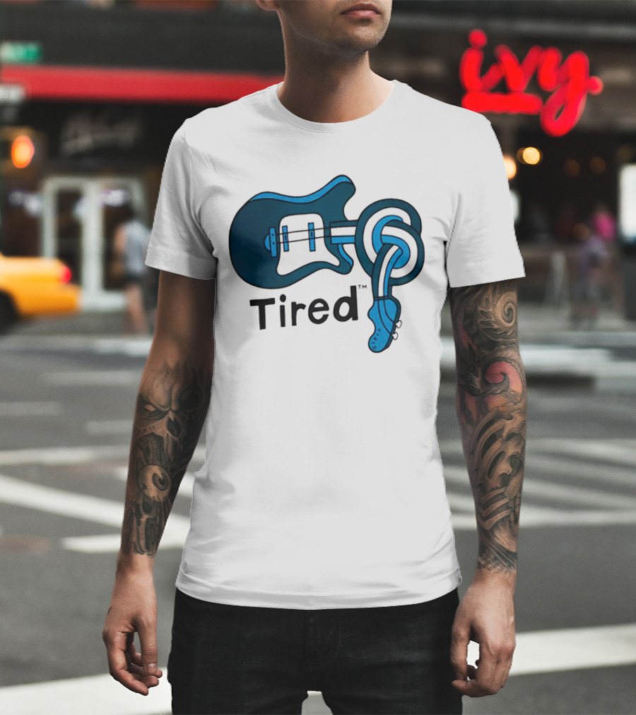 Tired Skateboards Guitar Spinal Twist T-Shirt