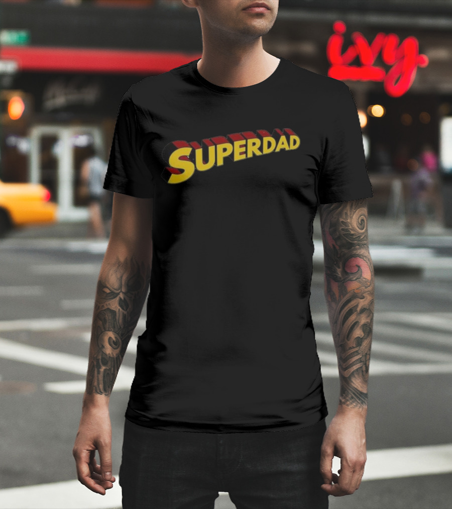 Superdad Father's Day Bold 3D Text Style Heroic T-Shirt