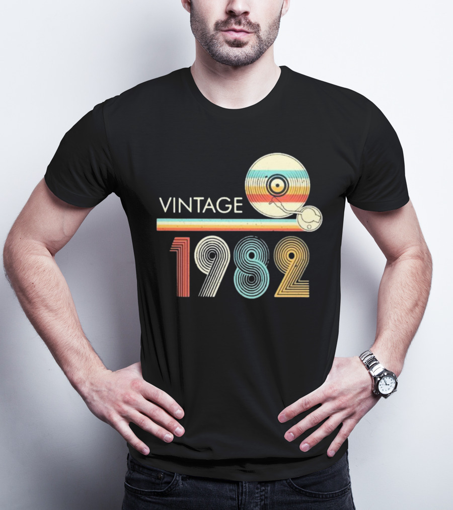 Vintage 1982 Vinyl Record T-Shirt
