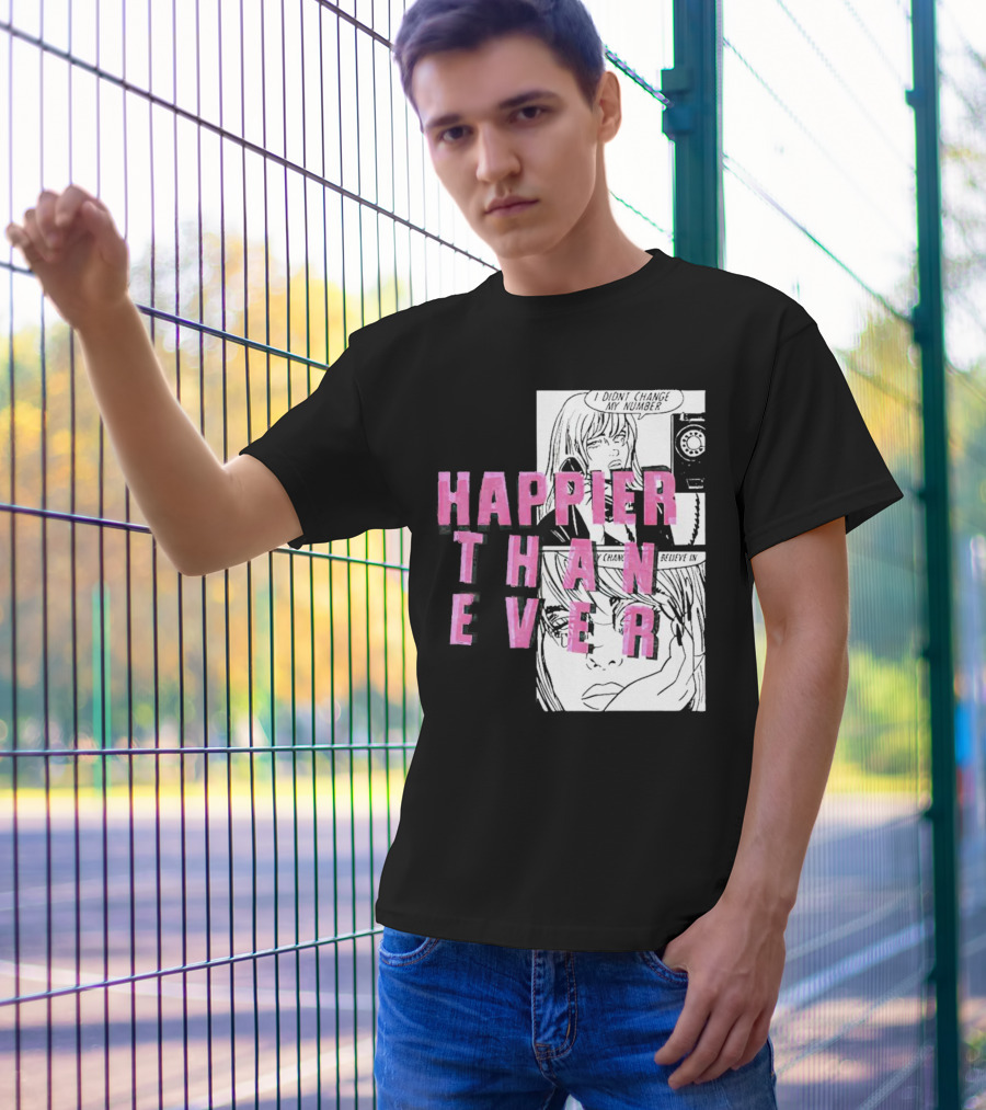 Happier Than Ever Didn't Change My Number Billie Eilish Comic T-Shirt