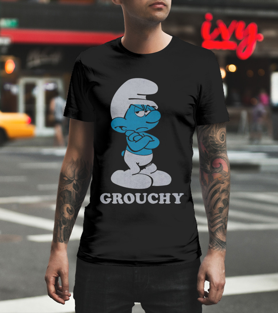Grouchy Smurf Crossed Arms Stance T-Shirt