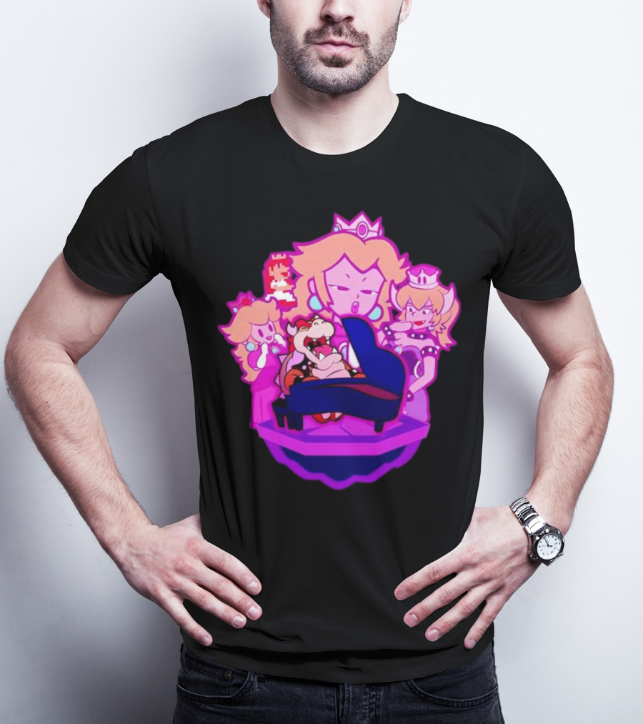 Peaches Super Mario Bros Bowser Piano Performance Oscars T-Shirt