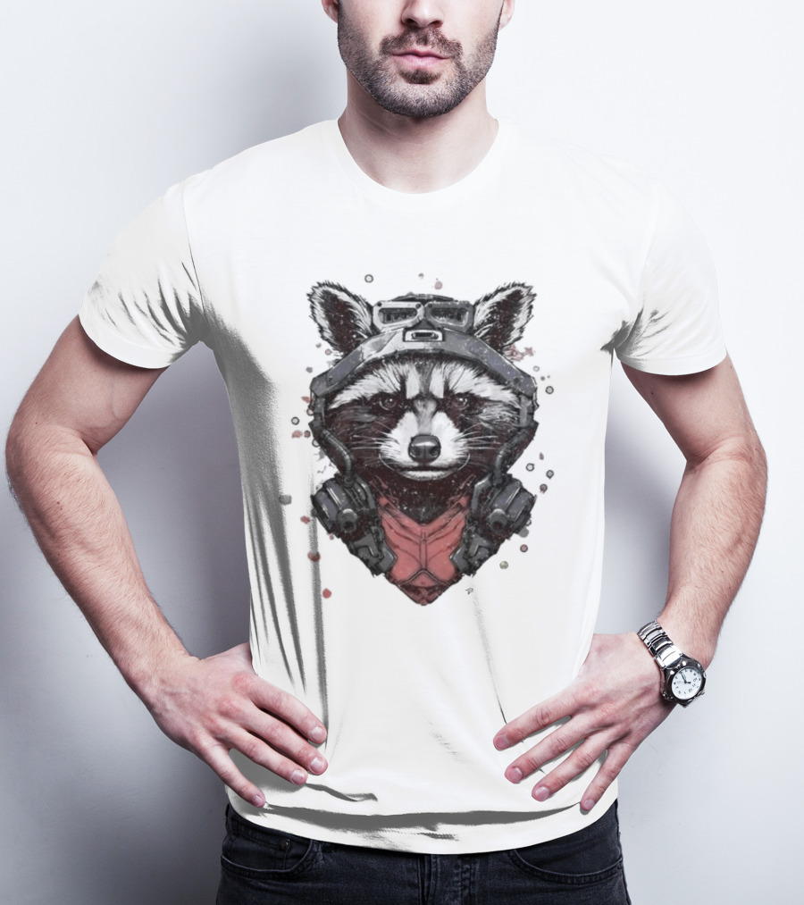 Rocket Raccoon Guardians Of The Galaxy Masked T-Shirt