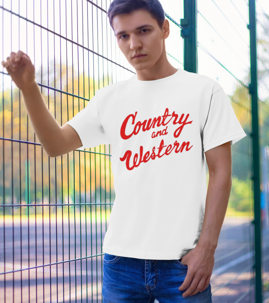 Country And Western Red Script T-Shirt