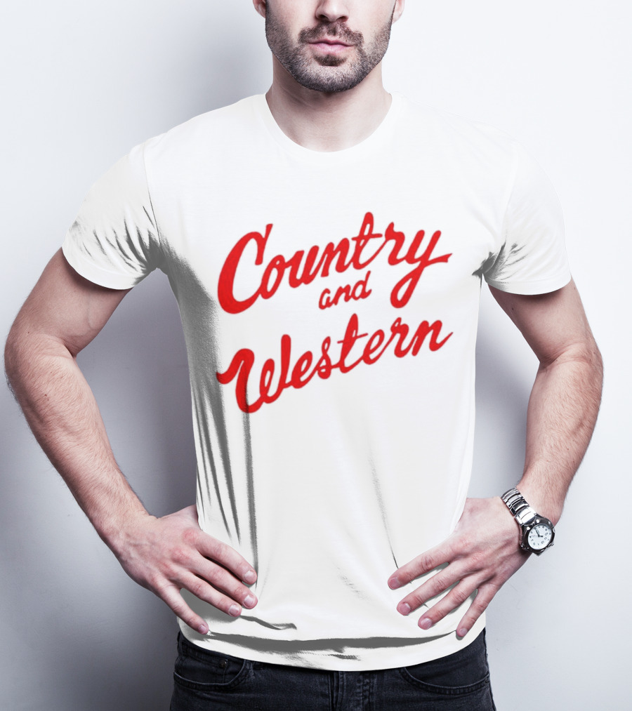Country And Western Red Script T-Shirt