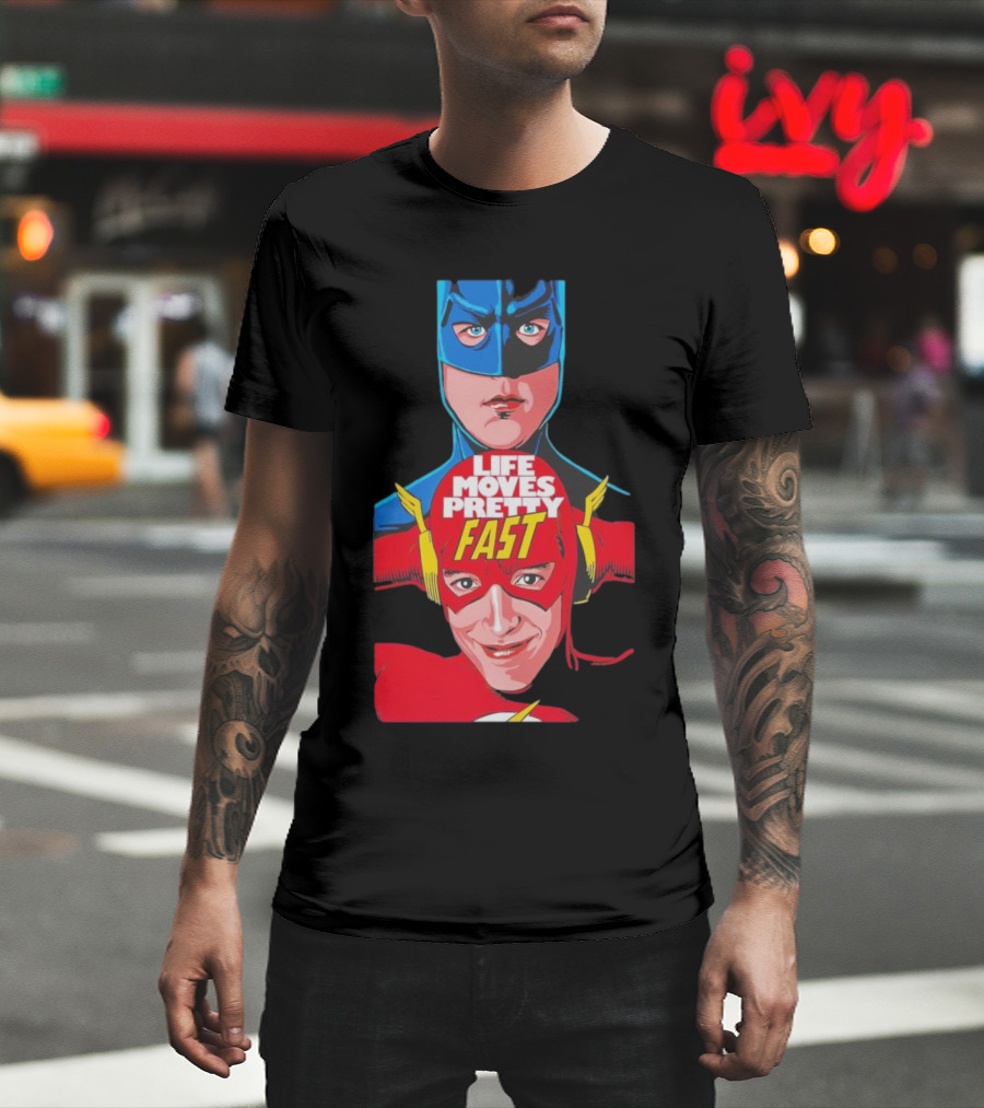 Life Moves Pretty Fast Batman And Flash Crossover T-Shirt