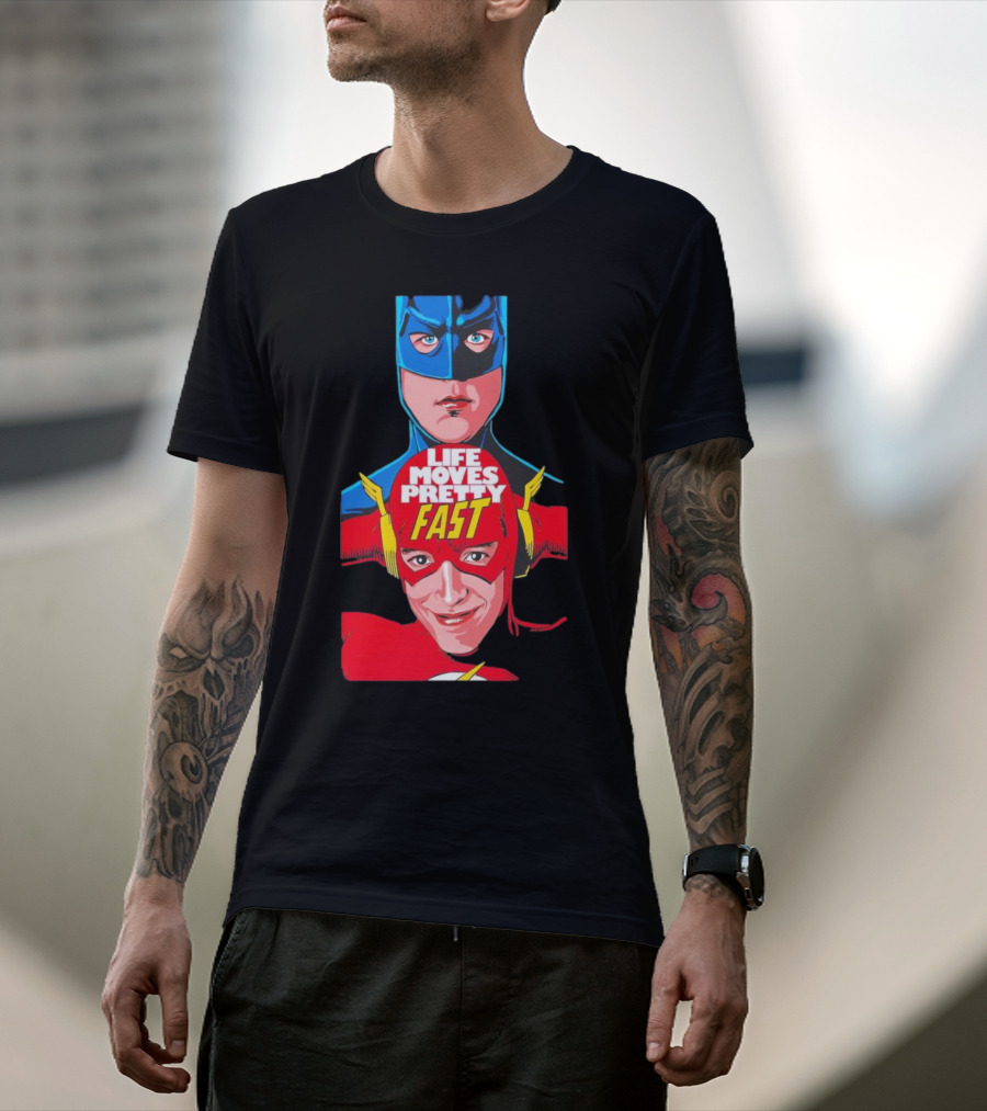 Life Moves Pretty Fast Batman And Flash Crossover T-Shirt