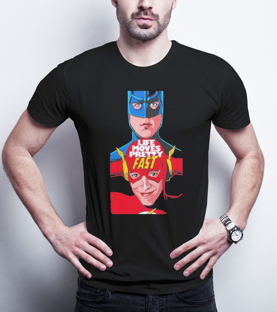 Life Moves Pretty Fast Batman And Flash Crossover T-Shirt